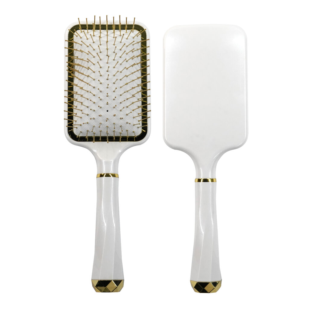Paddle Hair Brush Pearl White Salon Square Massage Scalp Nylon Comb ...