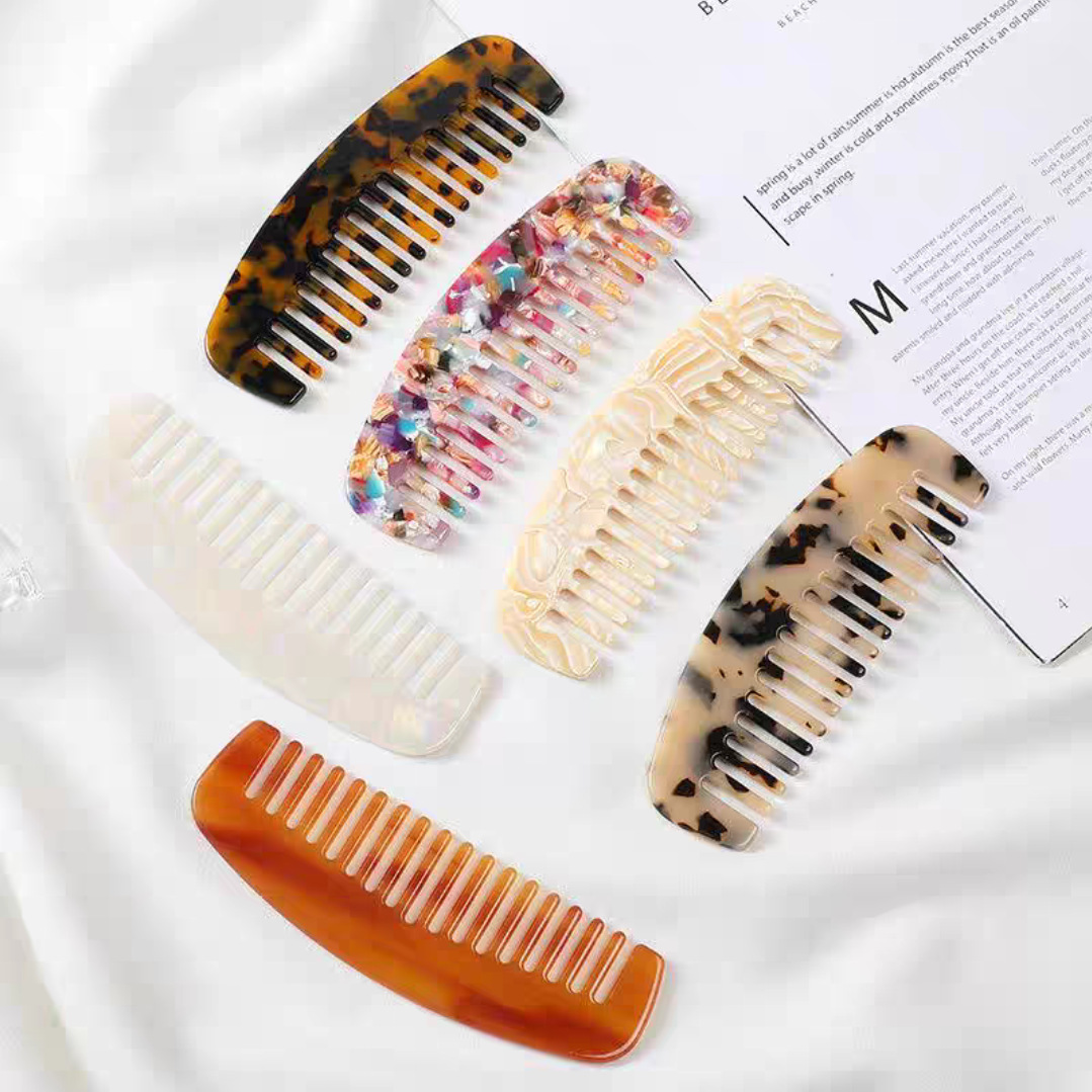 Custom Portable Semicircular Colorful Eco-friendly Acetate Hair Combs ...
